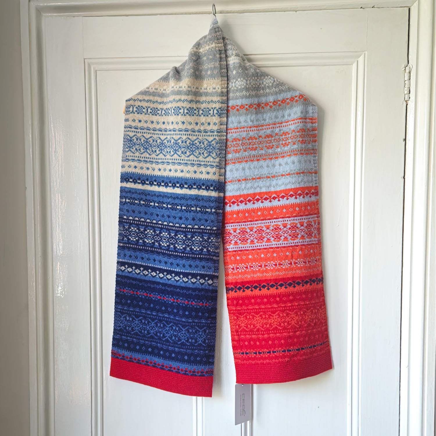Eribe Alloa Fairisle Scarf Blue Bella Timeless