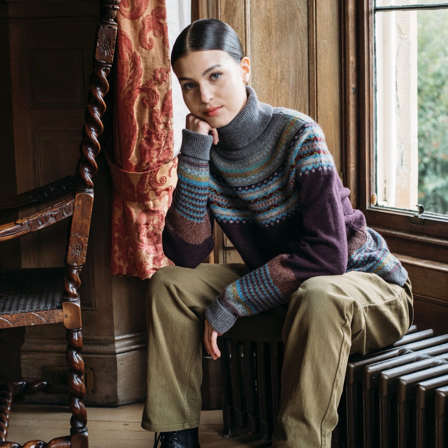 Eribe roll neck Alpine sweater Esmeralde Timeless