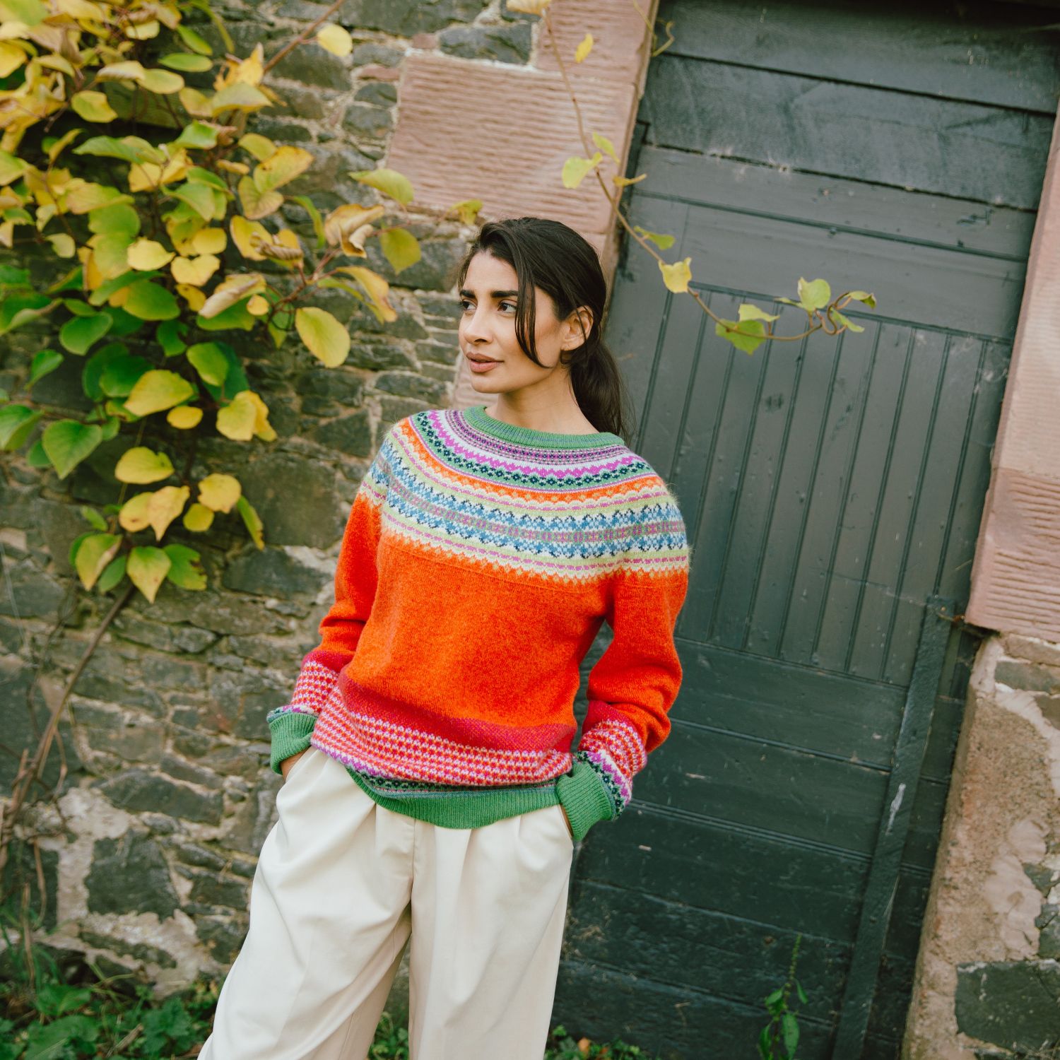 ERIBÉ Alpine Fair Isle Jumper Bellarose, Scottish Knitwear Timeless