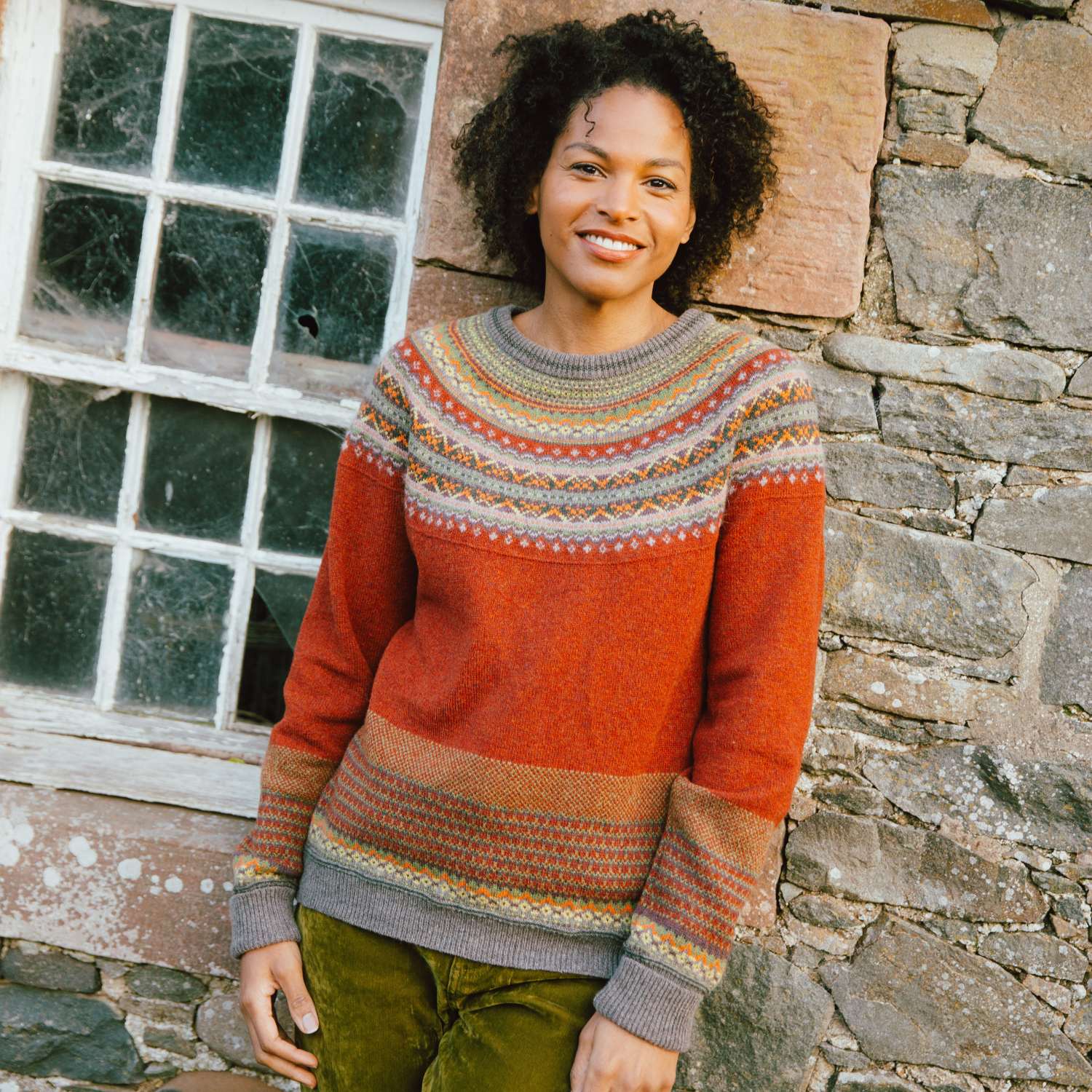 ERIBÉ Alpine Fair Isle Jumper Copperleaf, Scottish Knitwear Timeless