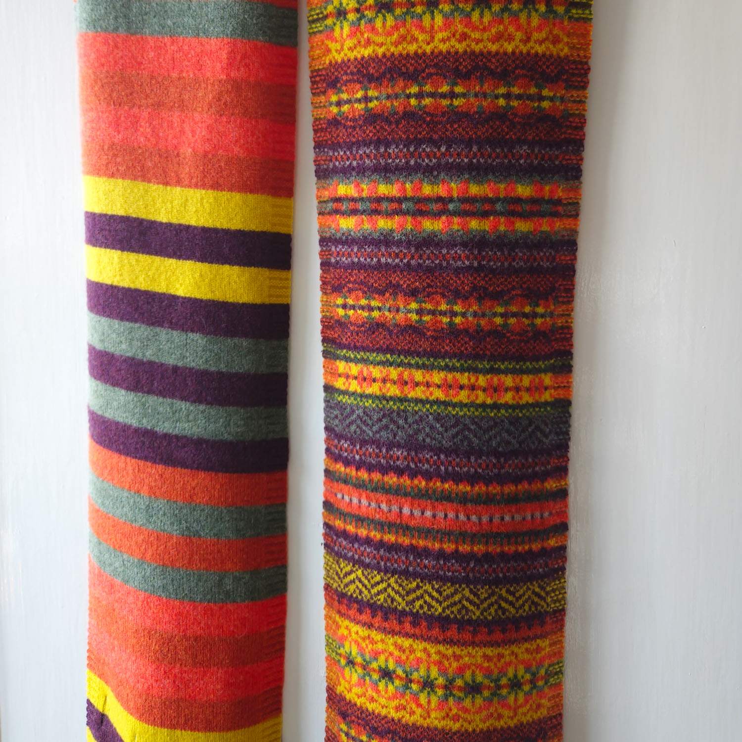 Eribe Stobo Fair Isle Stripy long Scarf Harissa Timeless