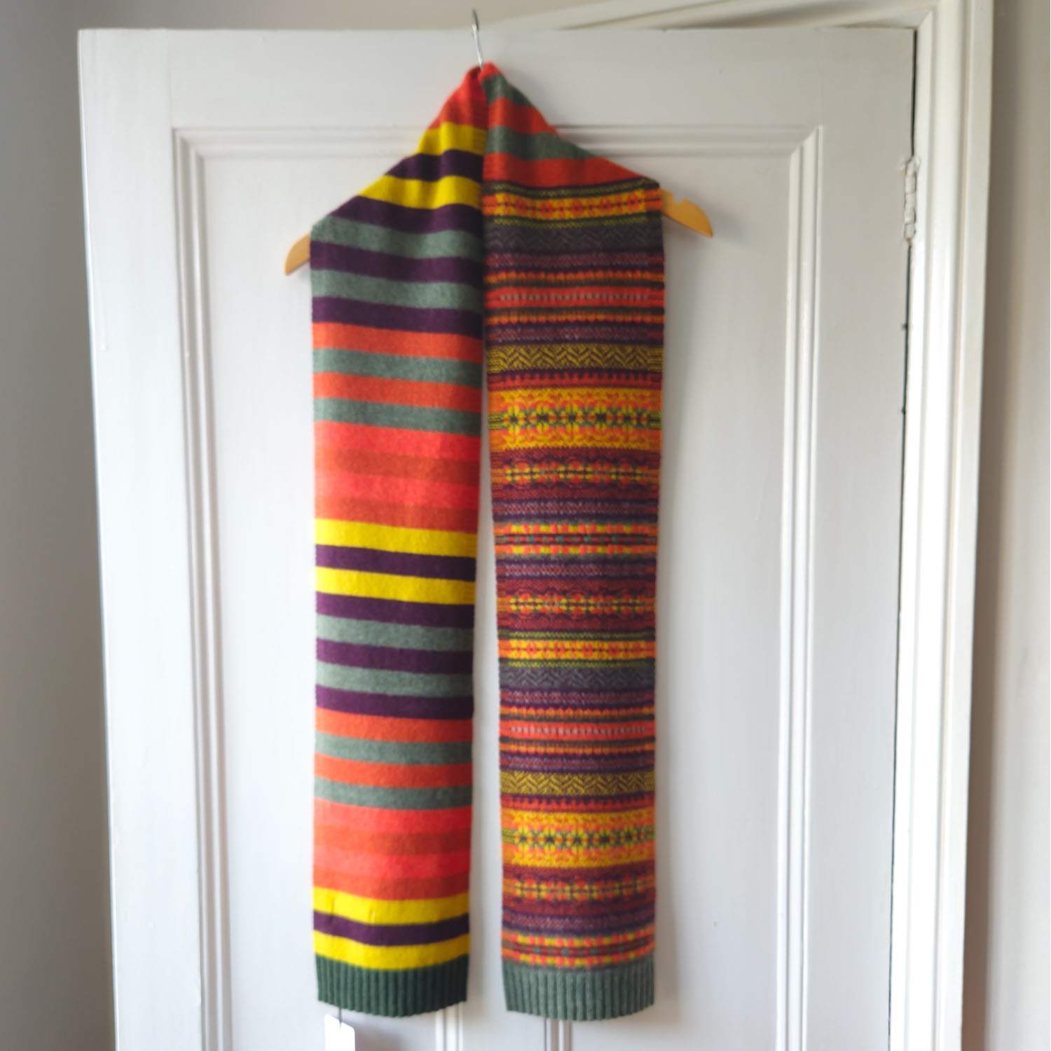 Eribe Stobo Fair Isle Stripy long Scarf Harissa Timeless