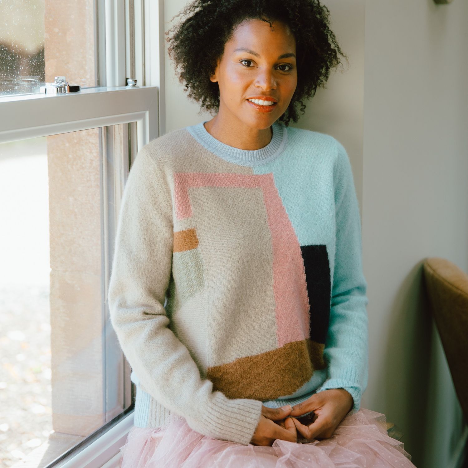 Eribe Strontian jumper with alpaca and silk - Mist Timeless