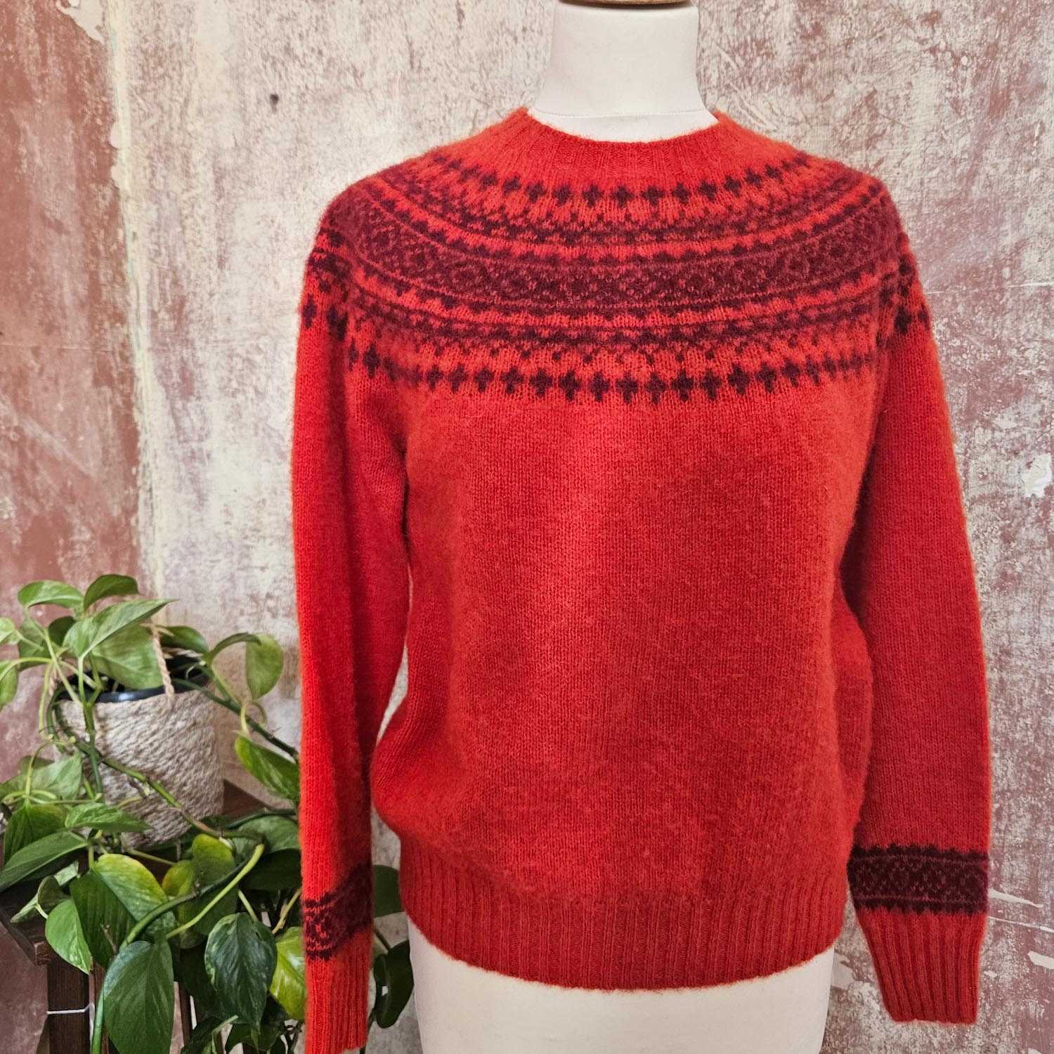 Harley of Scotland brushed wool Fair Isle cardigan - Carmen Timeless