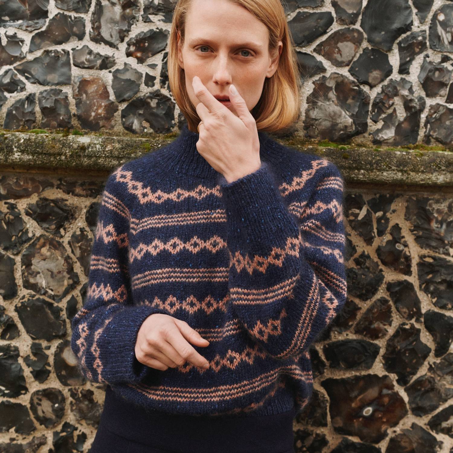 Yarn pack for Mikala sweater from Isager Archives 2 up to size XL - blue and pink Timeless