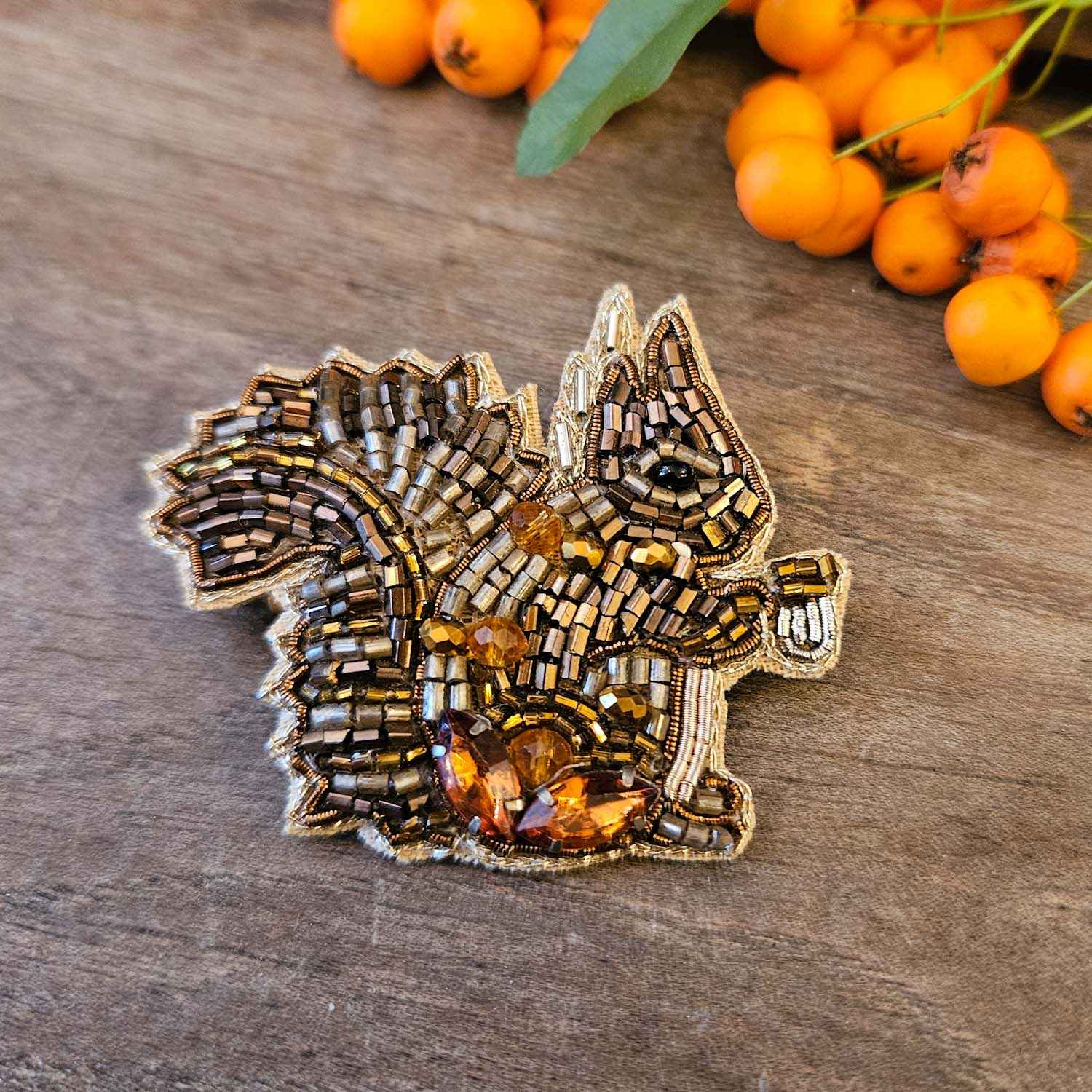 Beaded Squirrel Brooch Sparkly Christmas Gifts My Doris Timeless