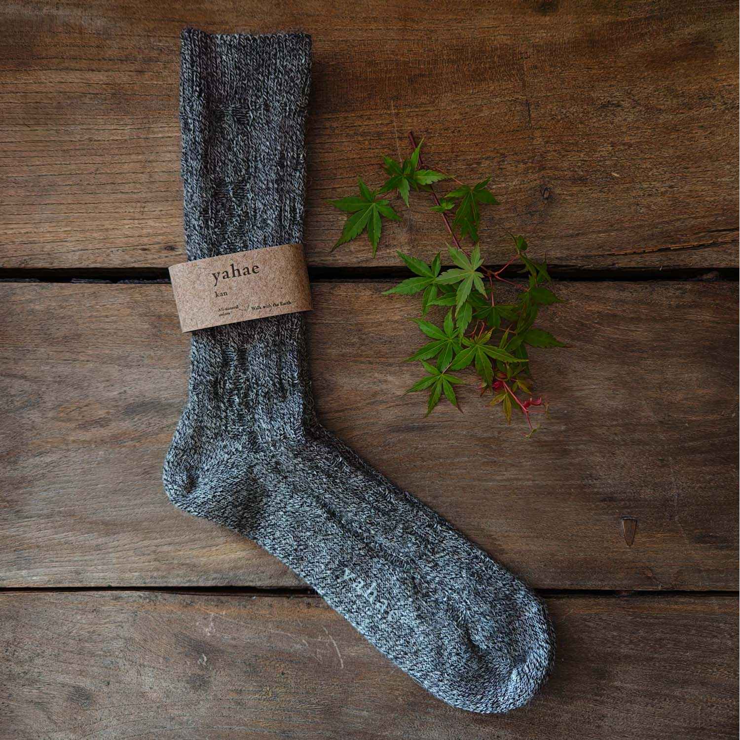 Alpaca Socks Made in Japan, Traditional Cable Knit grey Timeless